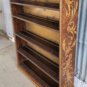 Antique 1900's Pyrography Bookshelf - Etsy