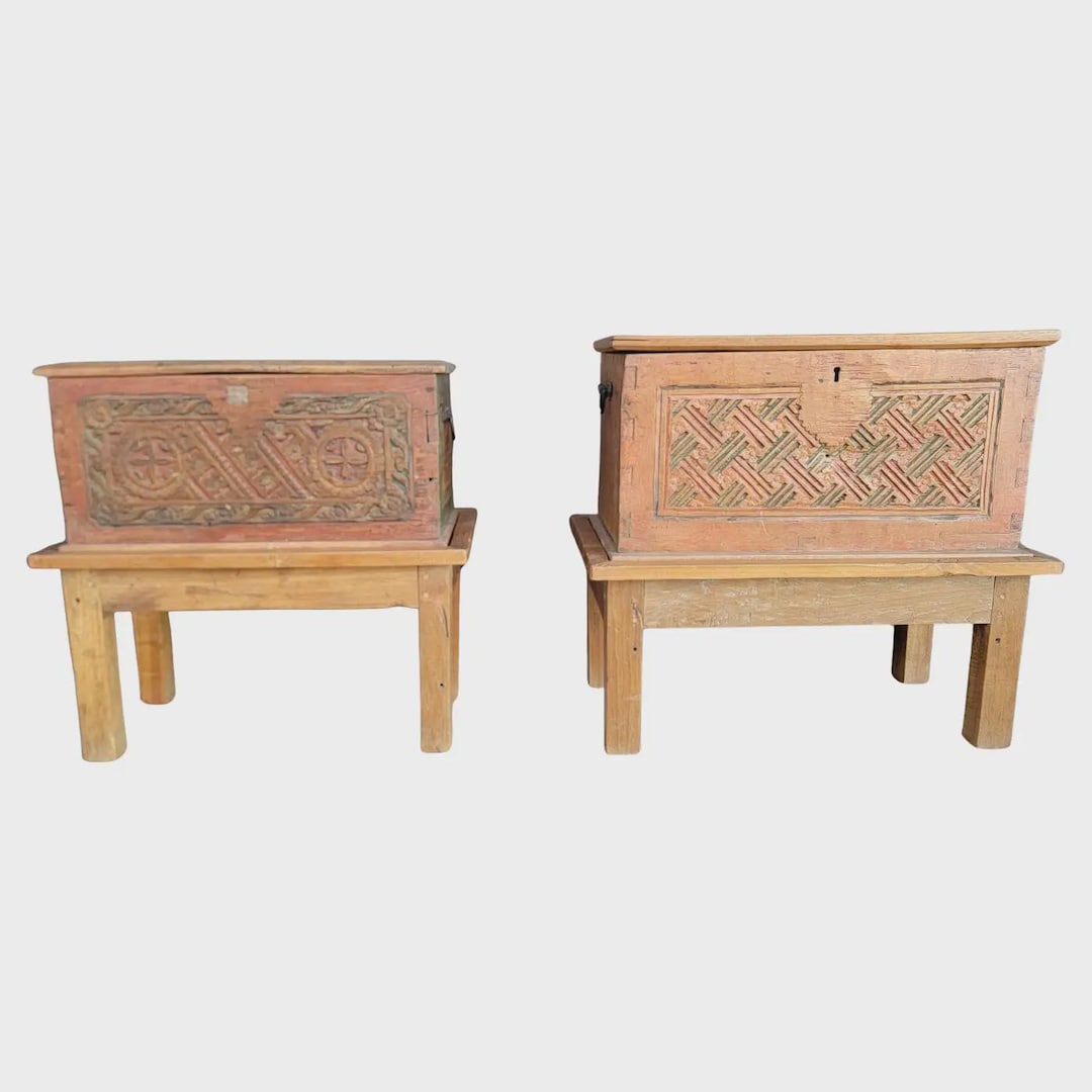 Two Indonesian Dowry Chests on Stands From Bali - Etsy