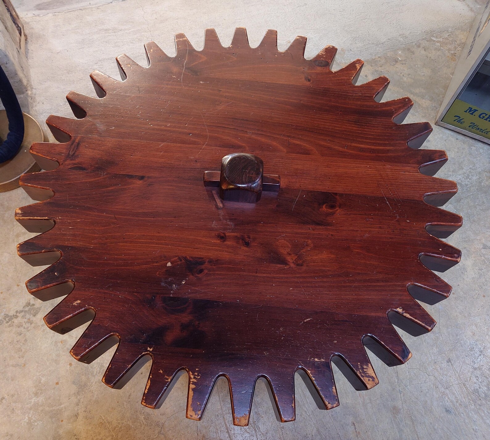 Mid-century Modern Industrial Style Gear or Sprocket Coffee Table by ...