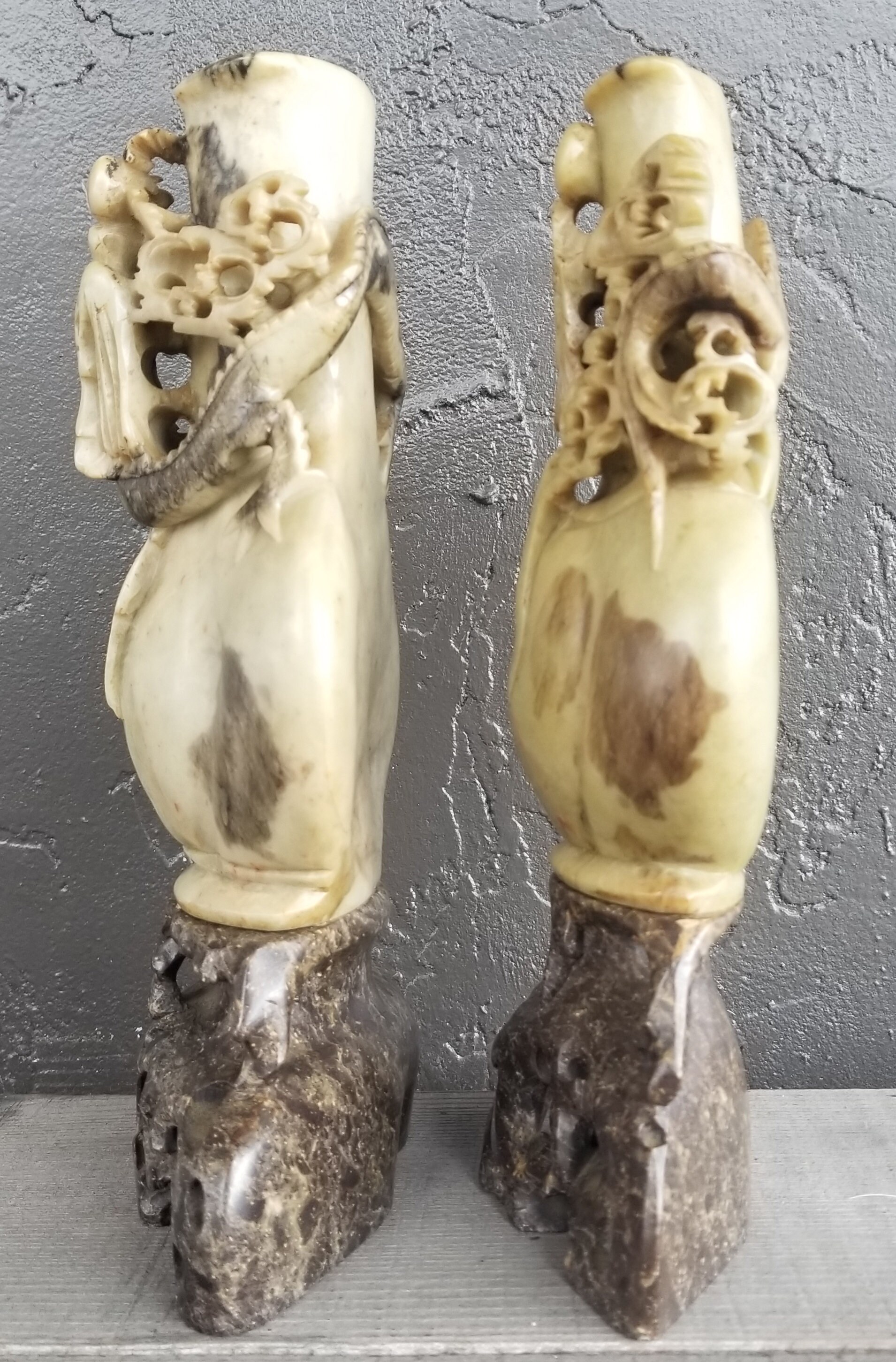 Carved Soapstone Dragon Sculptures A Pair - Etsy