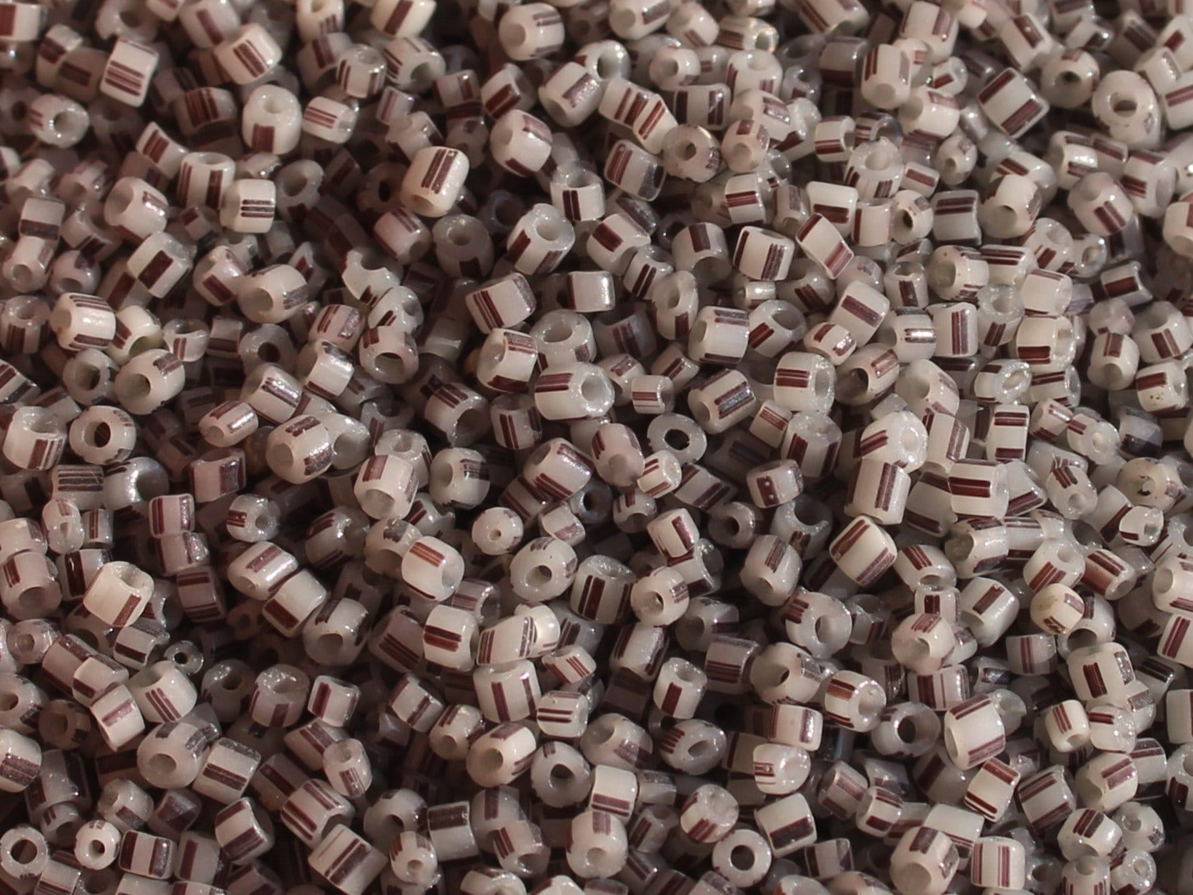 10/0 Black Striped White Opal 2-cut Antique Murano Glass Seed Beads ...