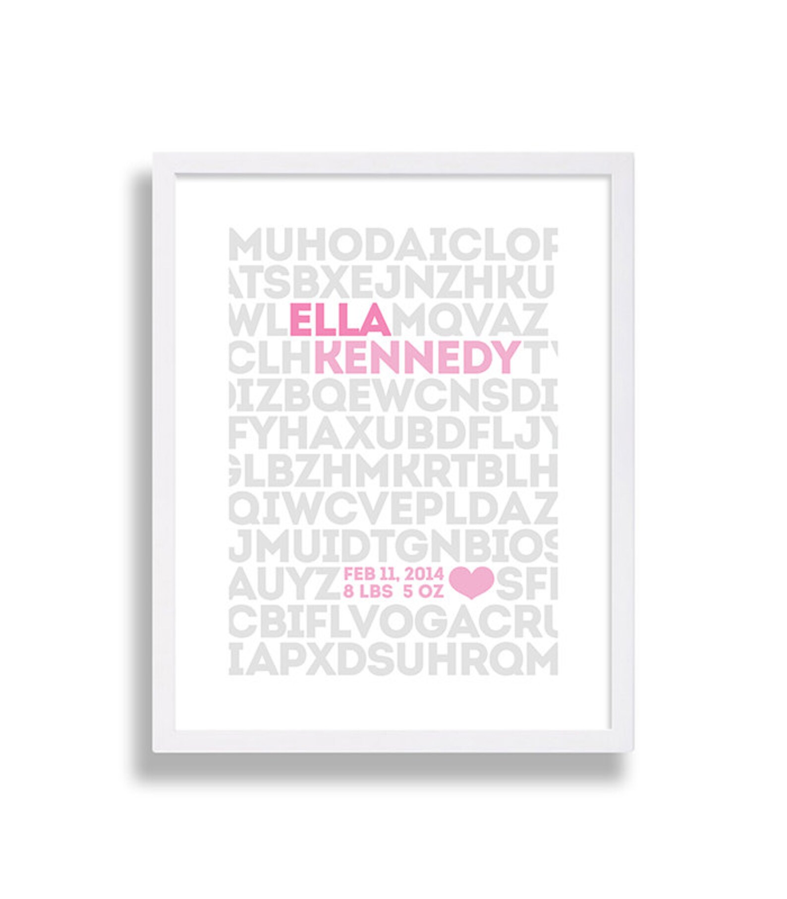 Baby Name Nursery Art Pink Nursery Decor Baby Girl Nursery Print New ...