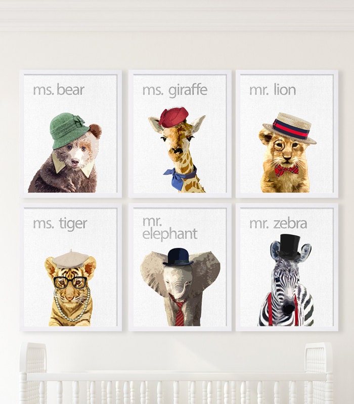 Zoo Animals Nursery Decor Safari Nursery Art Baby Animal | Etsy UK