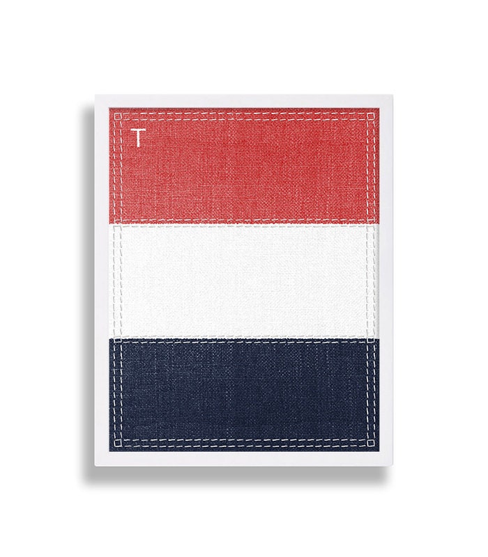 LETTER T Modern Nursery Art Nautical Alphabet Flag Print | Etsy