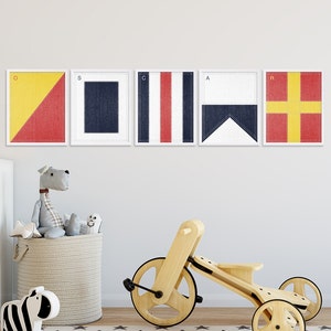 LETTER W - Nautical Alphabet Print Nautical Flag Art Print Babys Name ...