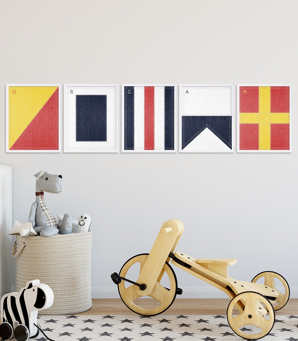 LETTER G - Nautical Alphabet Print Nautical Flag Art Print Babys Name ...