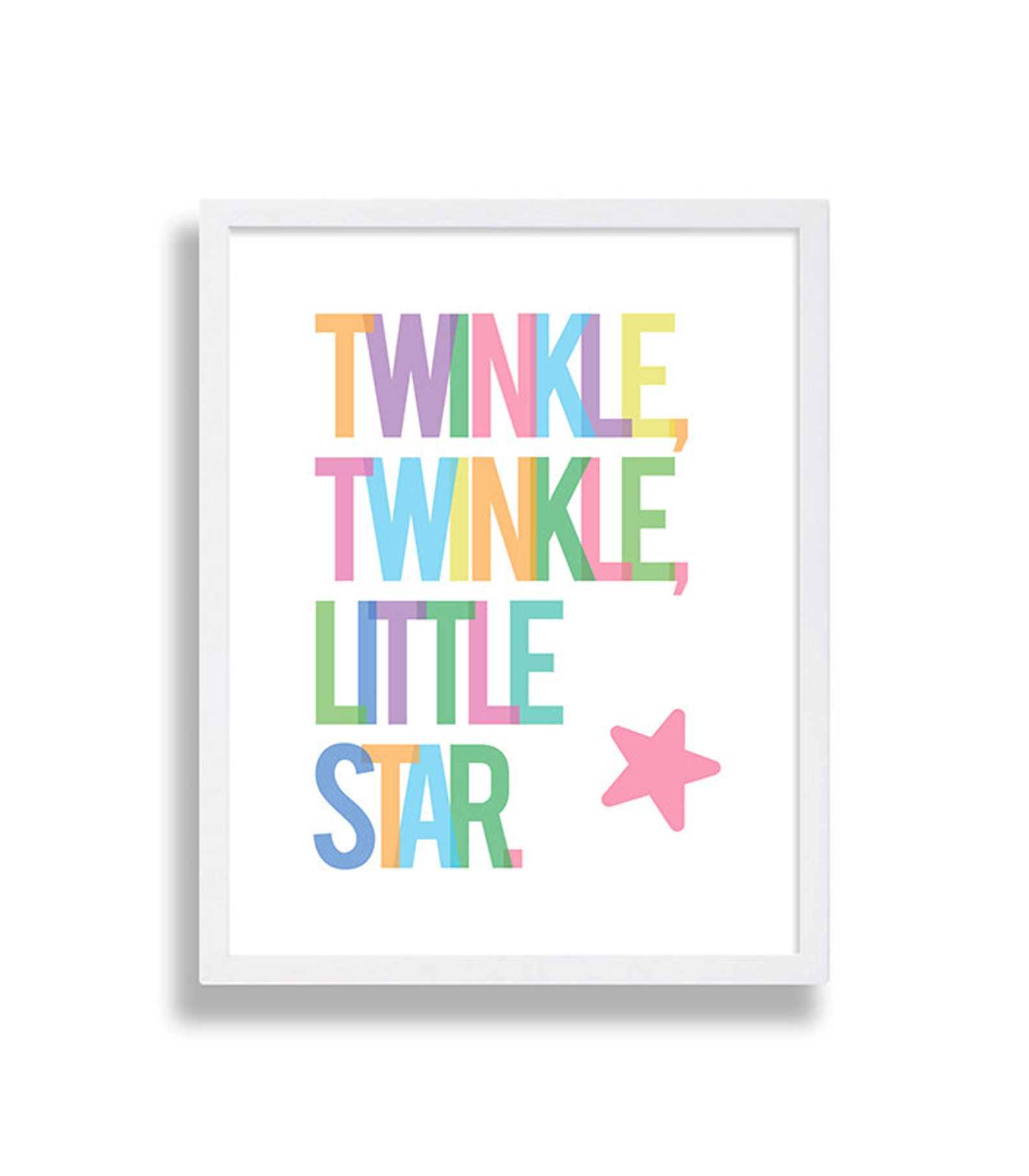 Twinkle Twinkle Little Star Nursery Rhyme Print Pastel Nursery - Etsy