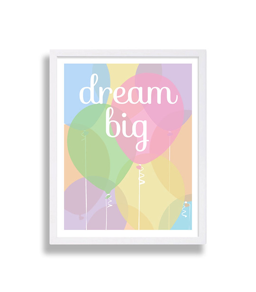 Colorful Nursery Decor Dream Big Nursery Print Balloons Nursery Art ...