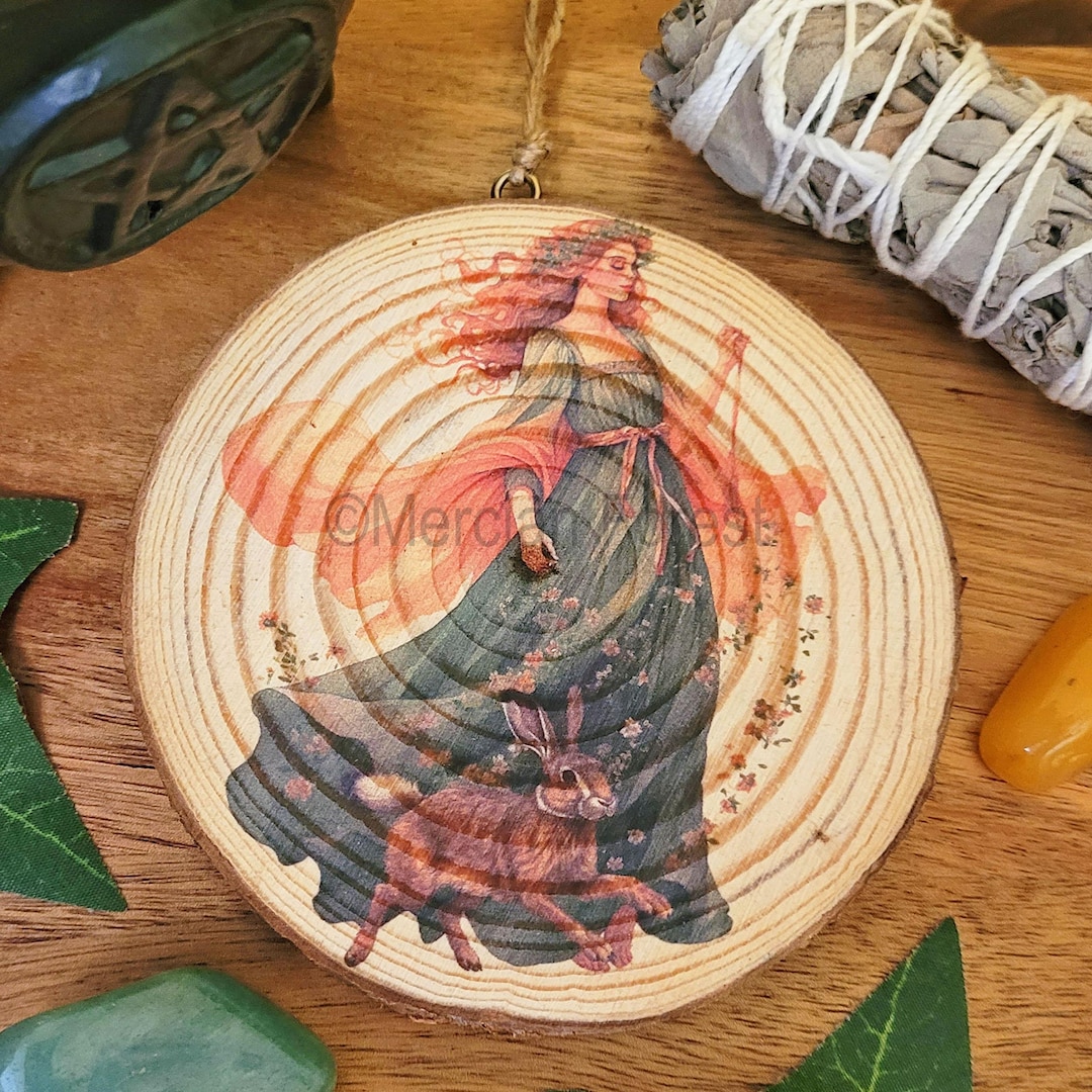Ostara and the Hare Altar Hanging, Spring Equinox Decoration, Ostara ...