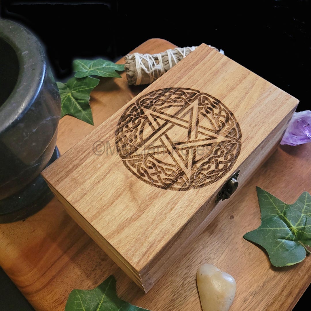Pentacle Box, Pentagram Box, Witch Box, Crystal Box, Herb Box, Tarot ...