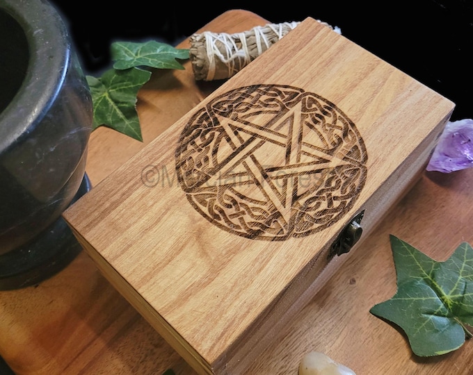 Handmade Altar Box - Pentacle Design - Wiccan Ritual Tarot Tabletop ...