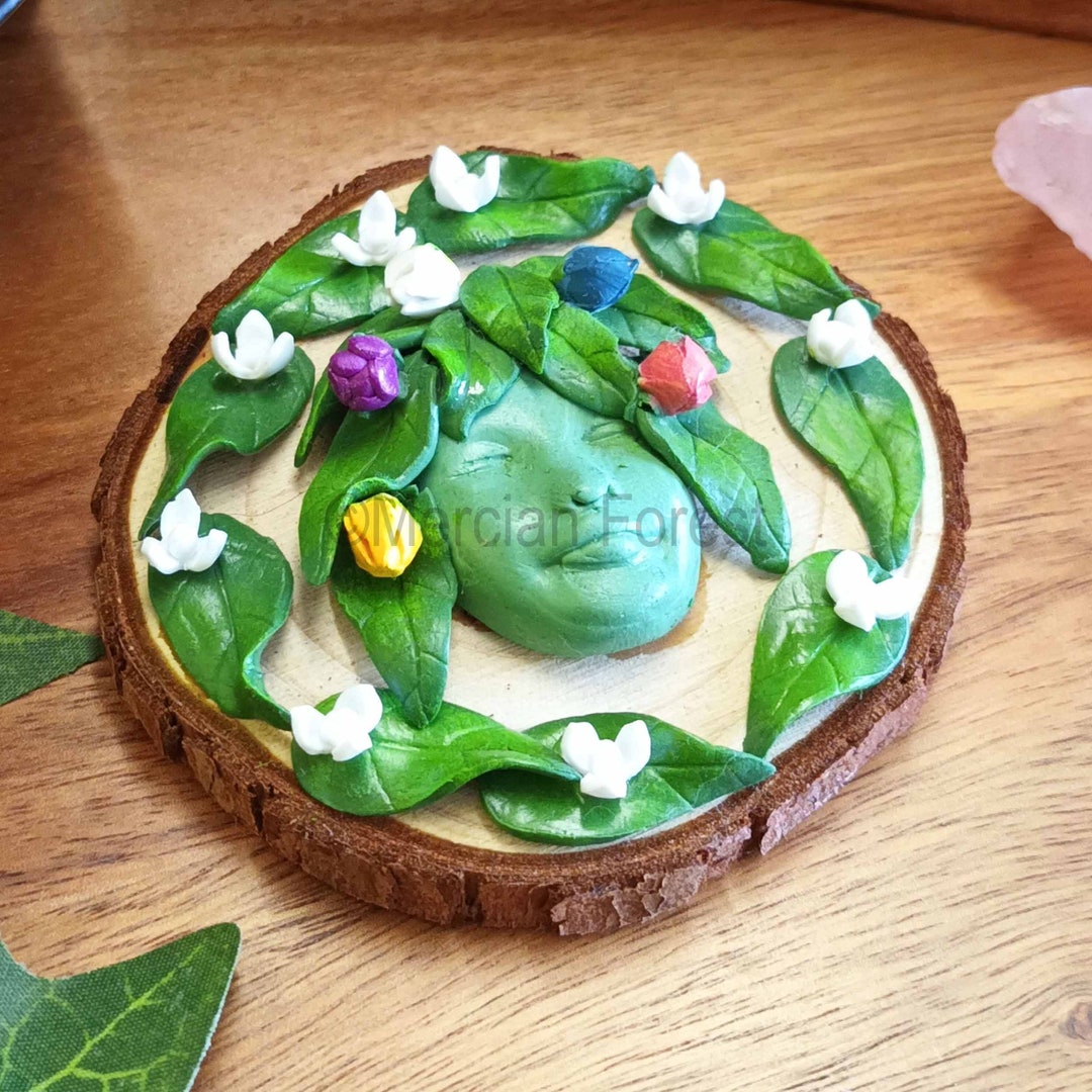 Greenwoman of Spring Altar Tile, Pagan Decoration, Altar Decoration ...