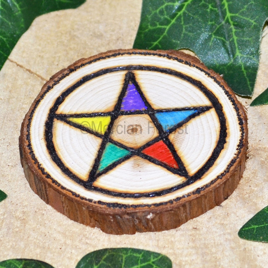 Pentacle Altar Tile, Pagan Decoration, Altar Decoration Hand ...