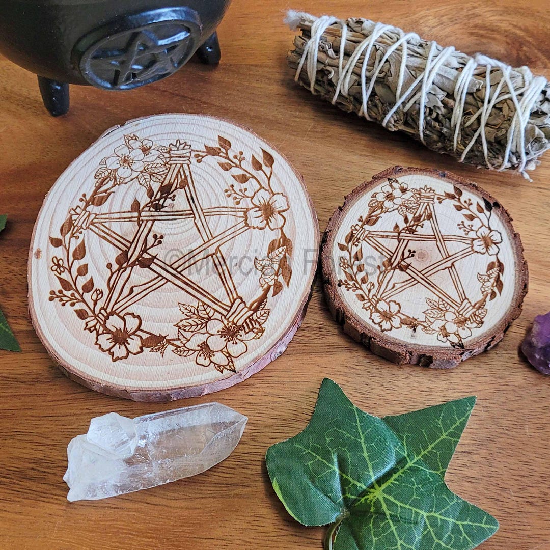 Pentacle Altar Tile, Pentagram Altar Decoration, for Wiccan Witch Altar ...
