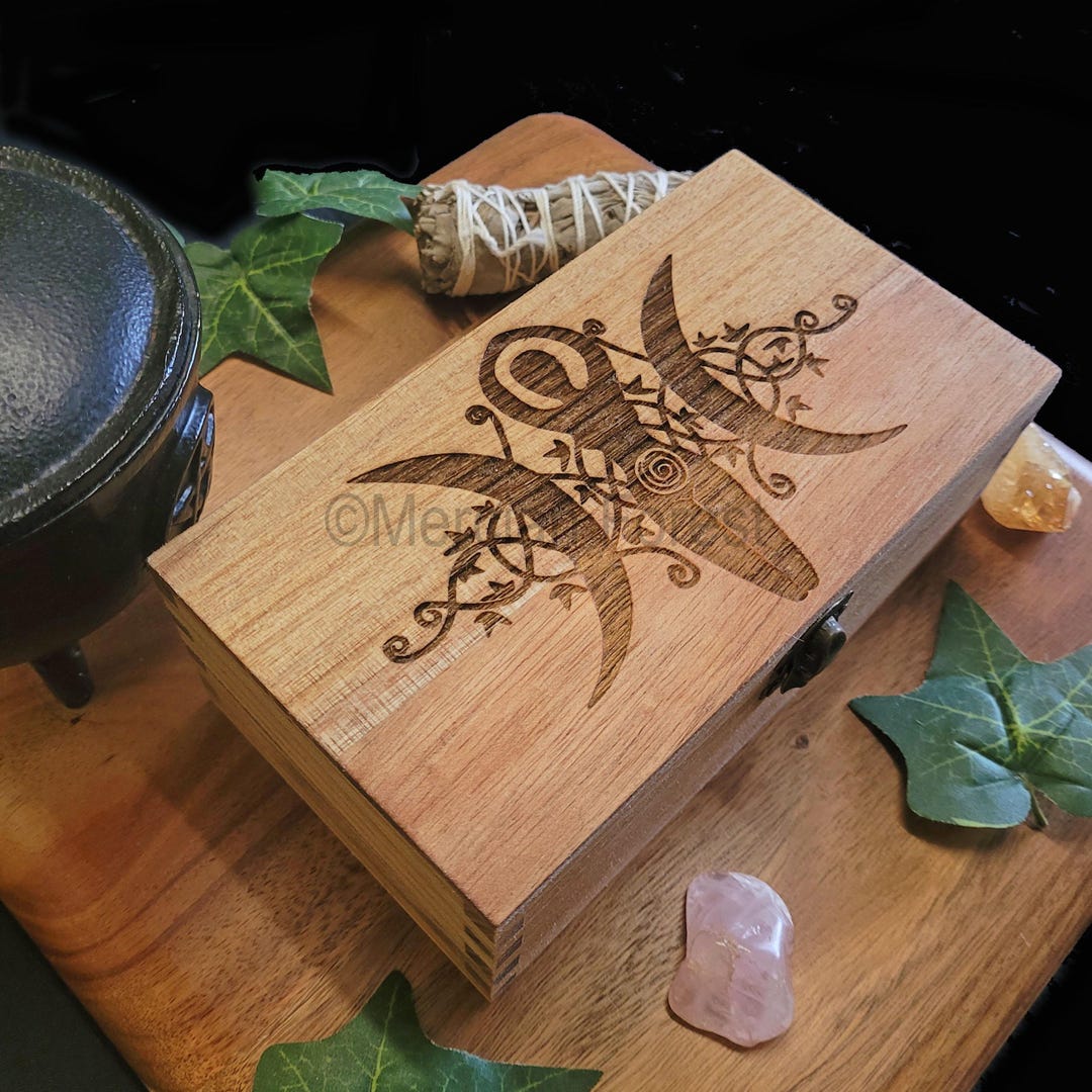Triple Goddess Box, Goddess Witch Box, Crystal Box, Herb Box, Pagan ...