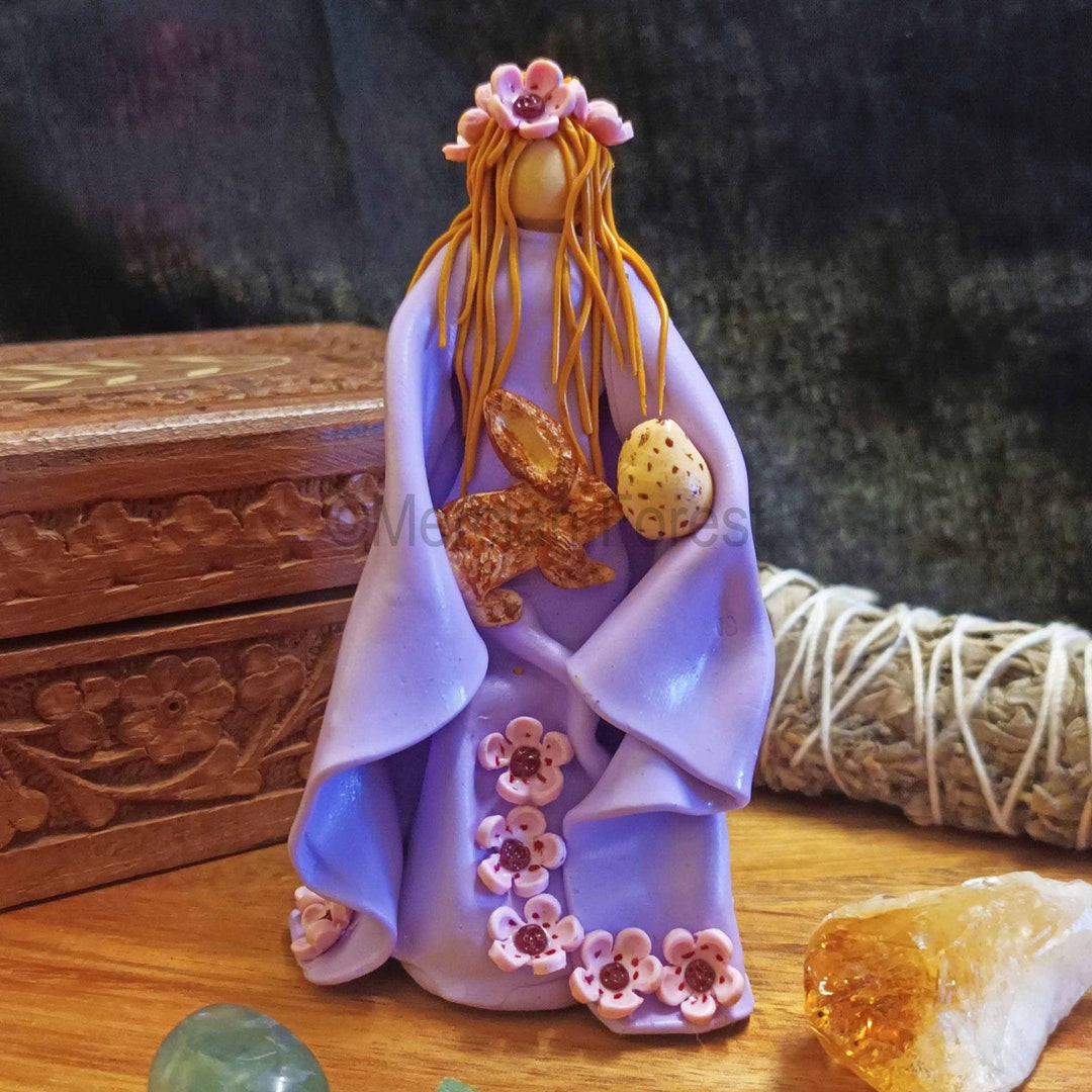 Goddess Ostara Mini Statue or Figurine, Pagan Decoration Altar ...