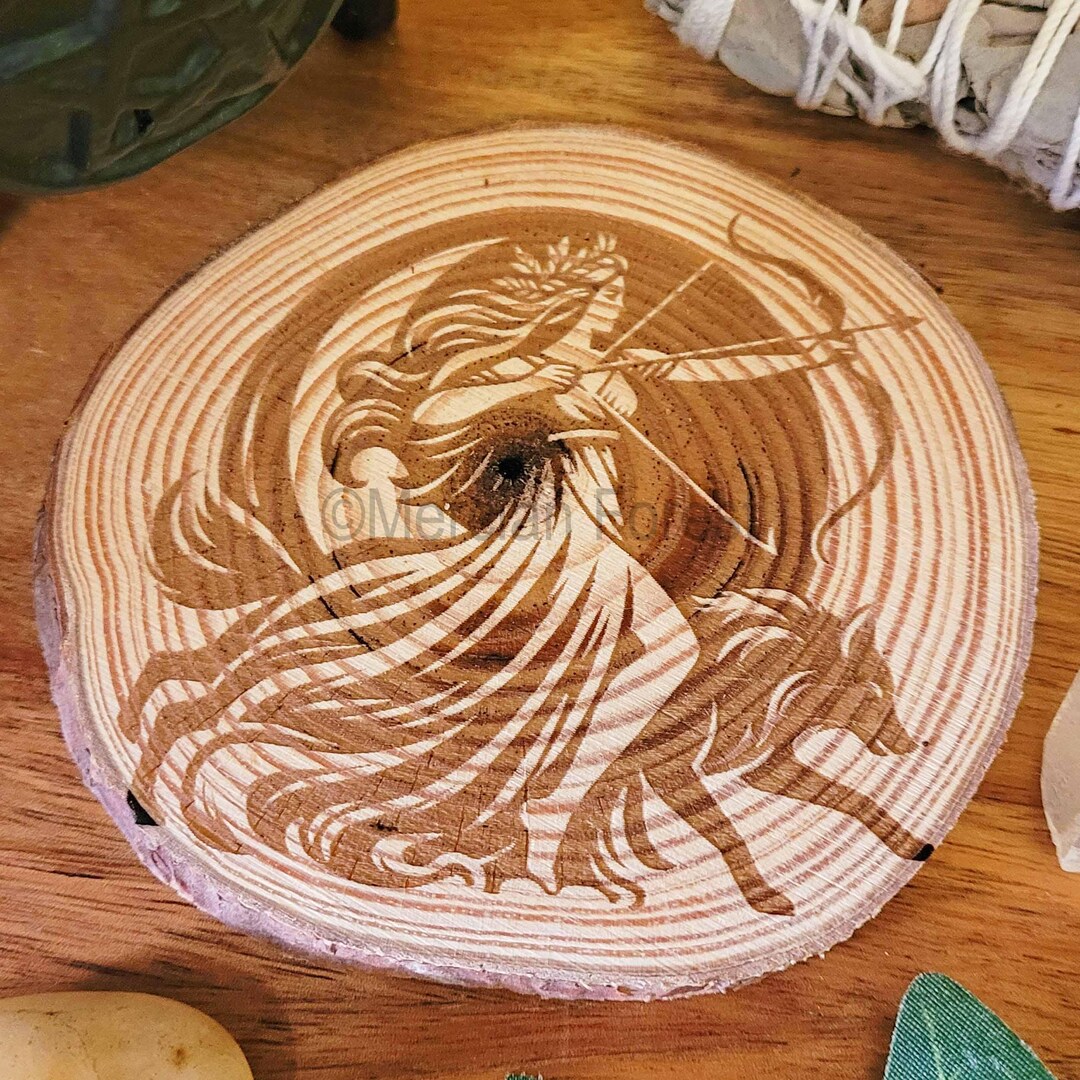 Artemis Altar Tile, Artemis Altar Decoration, Wooden Slice Decoration ...
