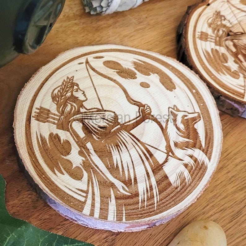 Artemis Altar Tile, Artemis Altar Decoration, Wooden Slice Decoration ...