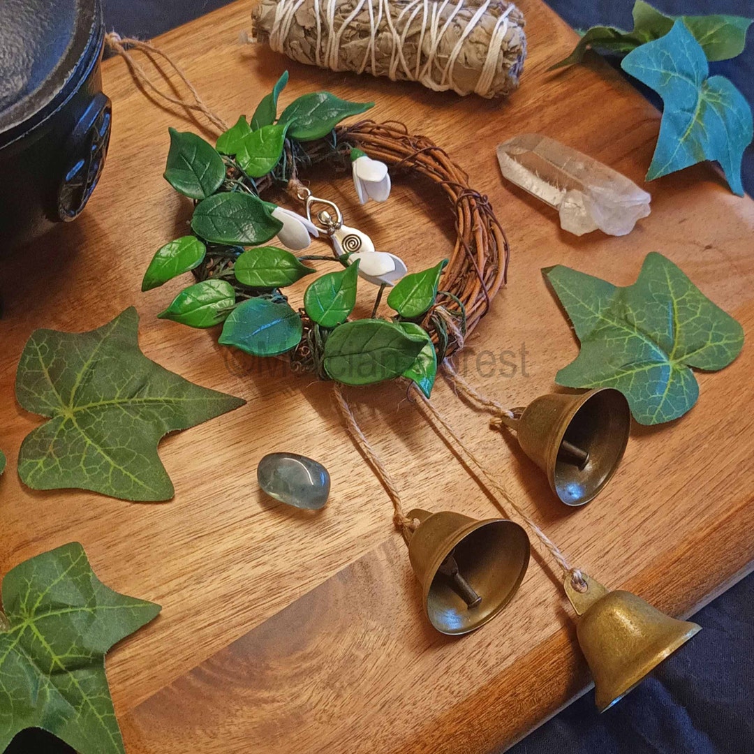 Imbolc Wall Hanging, Pagan Decoration, Witch Bells Wiccan Altar, Druid ...