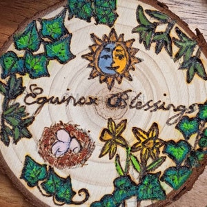 Spring Equinox Altar Tile, Spring Equinox Decoration Pagan Pyrography ...