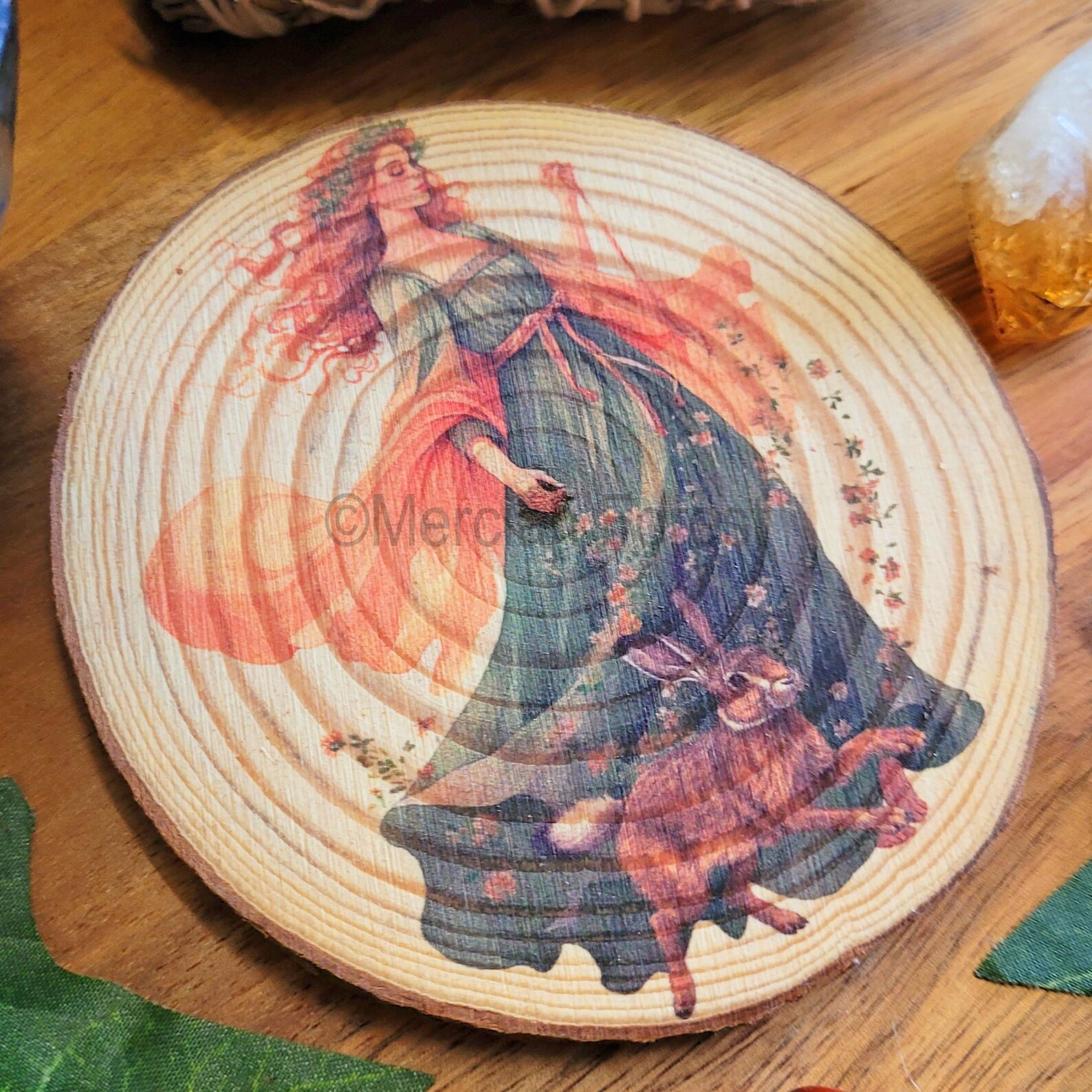 Ostara and the Hare Altar Tile, Spring Equinox Decoration, Ostara Altar ...