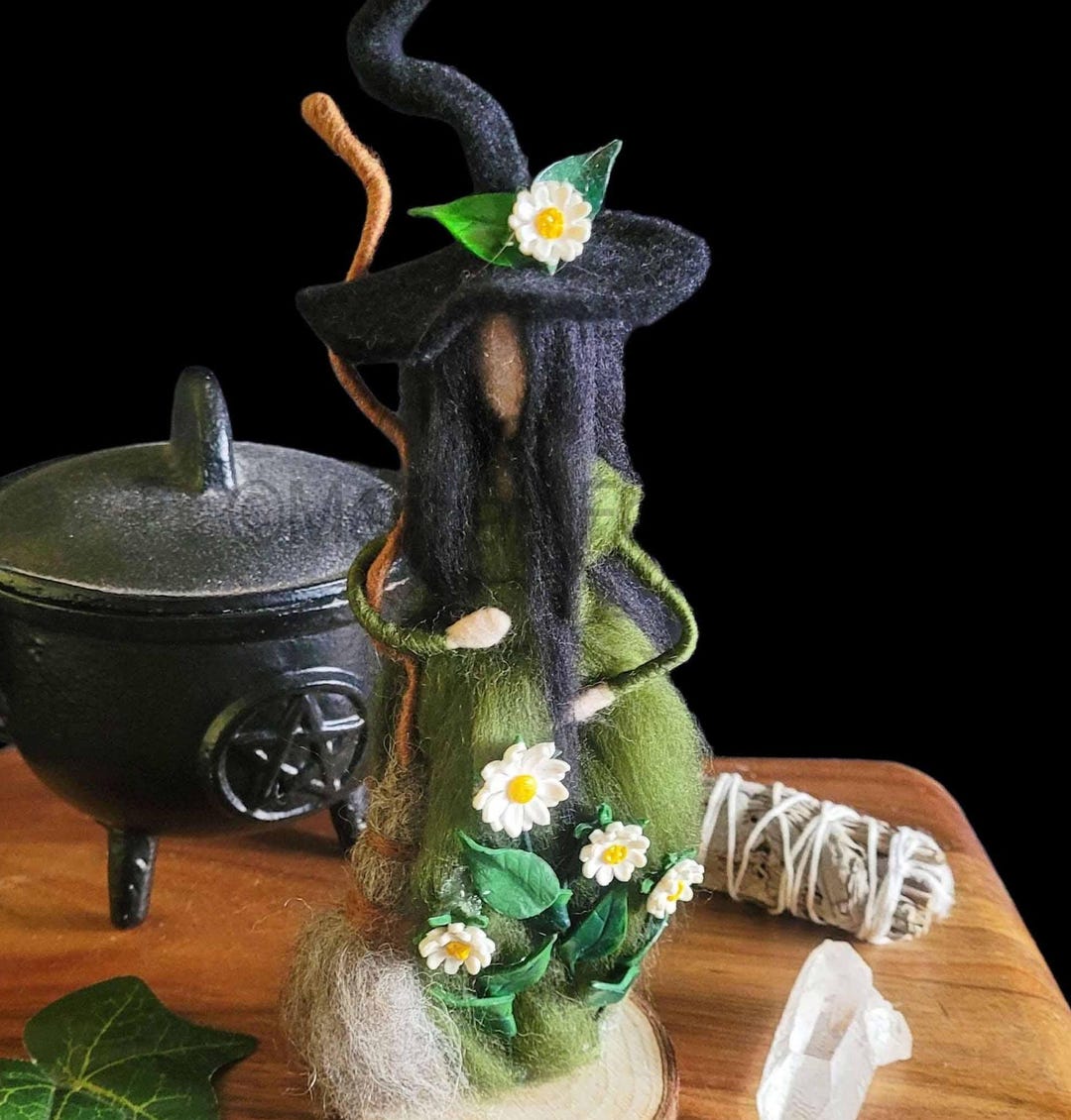 Needle Felted Witch, Felted Witch Doll, Spirit Doll ,handmade Hedge ...
