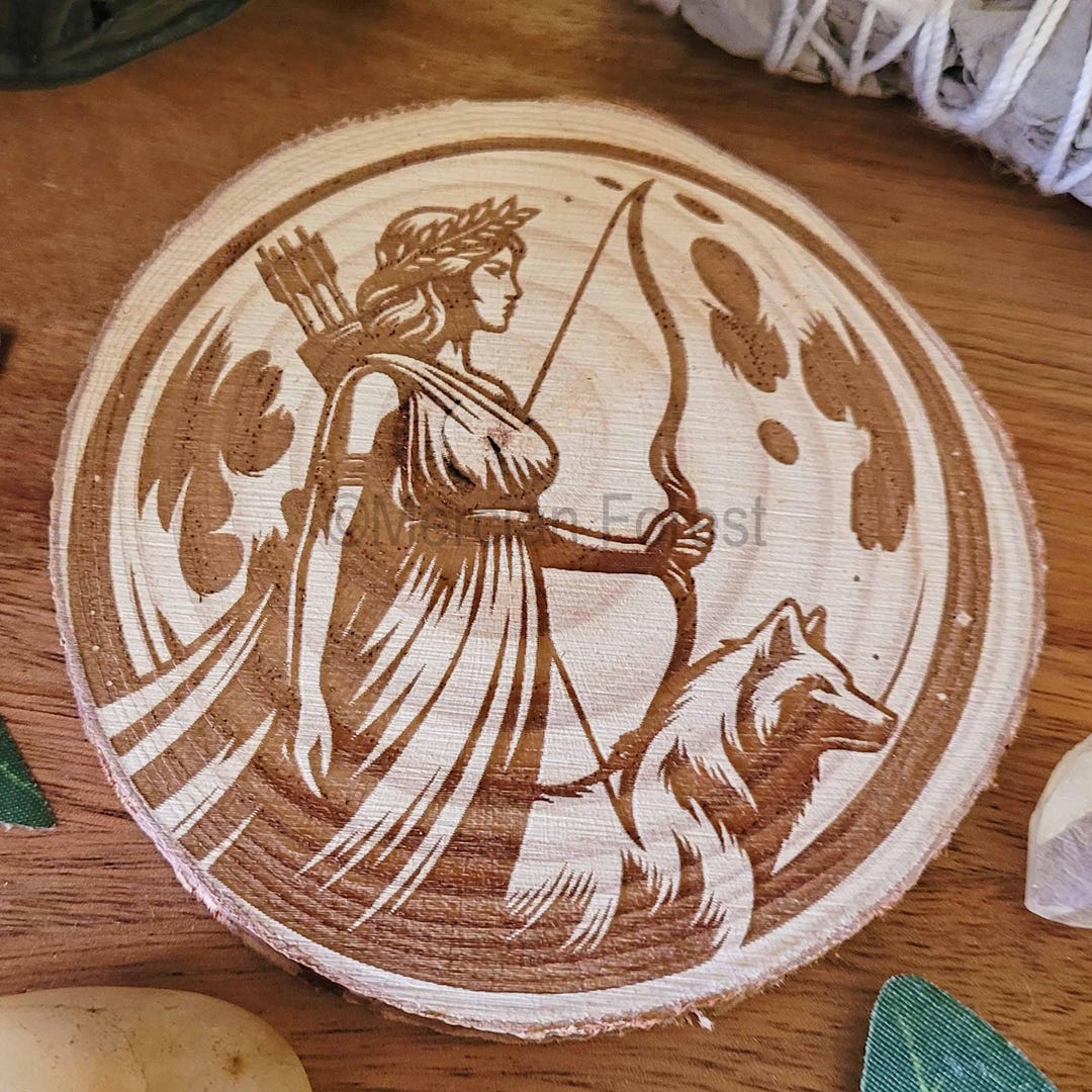 Artemis Altar Tile, Artemis Altar Decoration, Wooden Slice Decoration ...