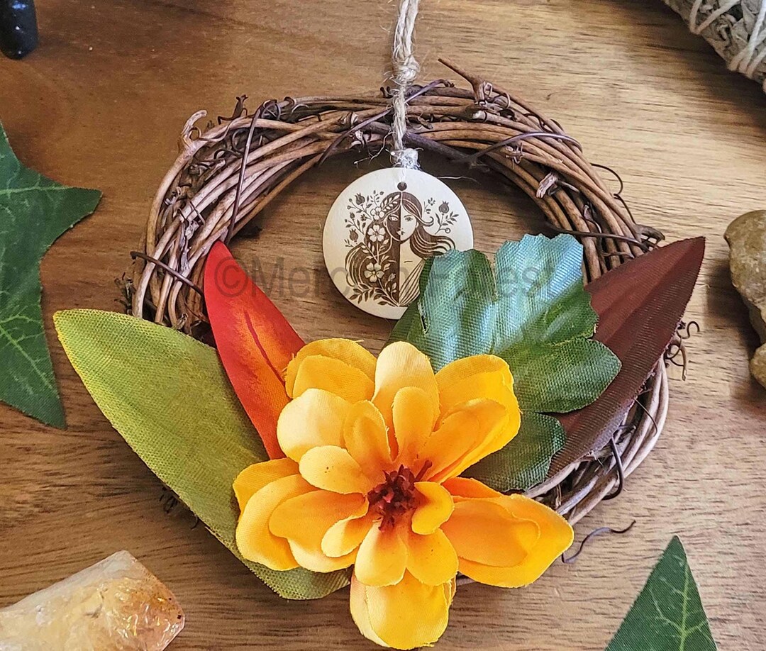 Persephone Floral Wreath 10 Cm ,witches Wiccan Decoration, Persephone ...