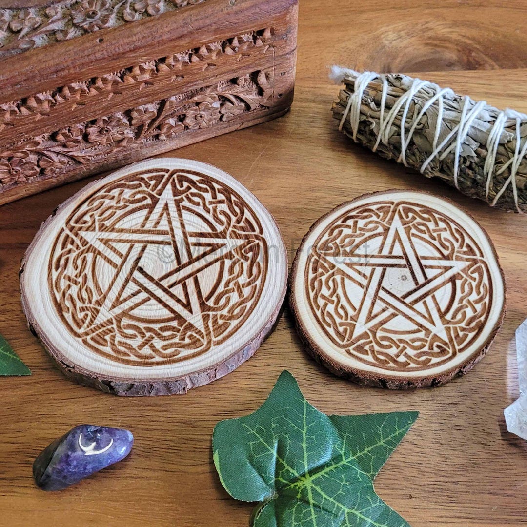Pentacle Altar Tile, Pentagram Altar Decoration, for Wiccan Witch Altar ...