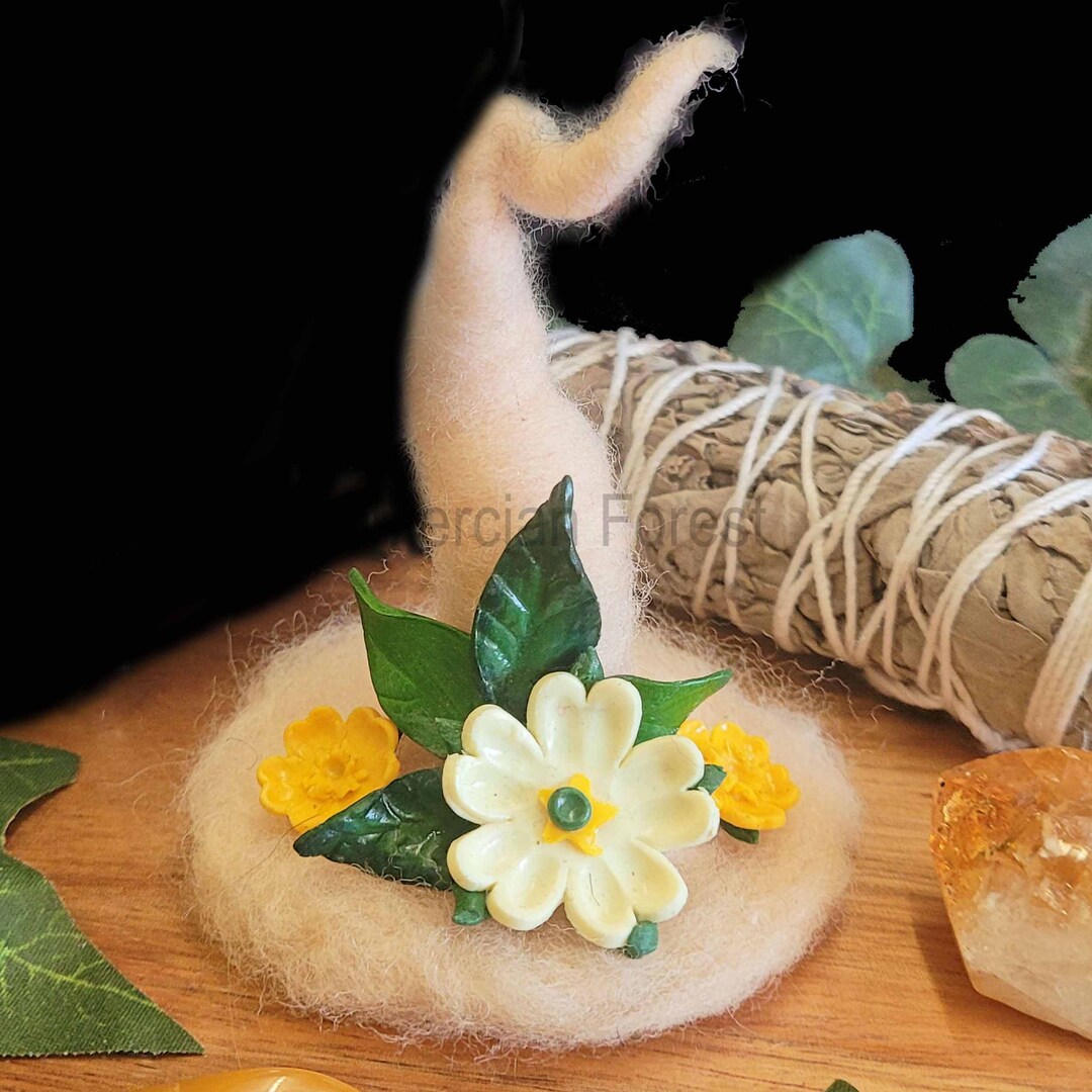 Pagan Decoration, Felt Witches Hat With Primrose and Buttercups ...