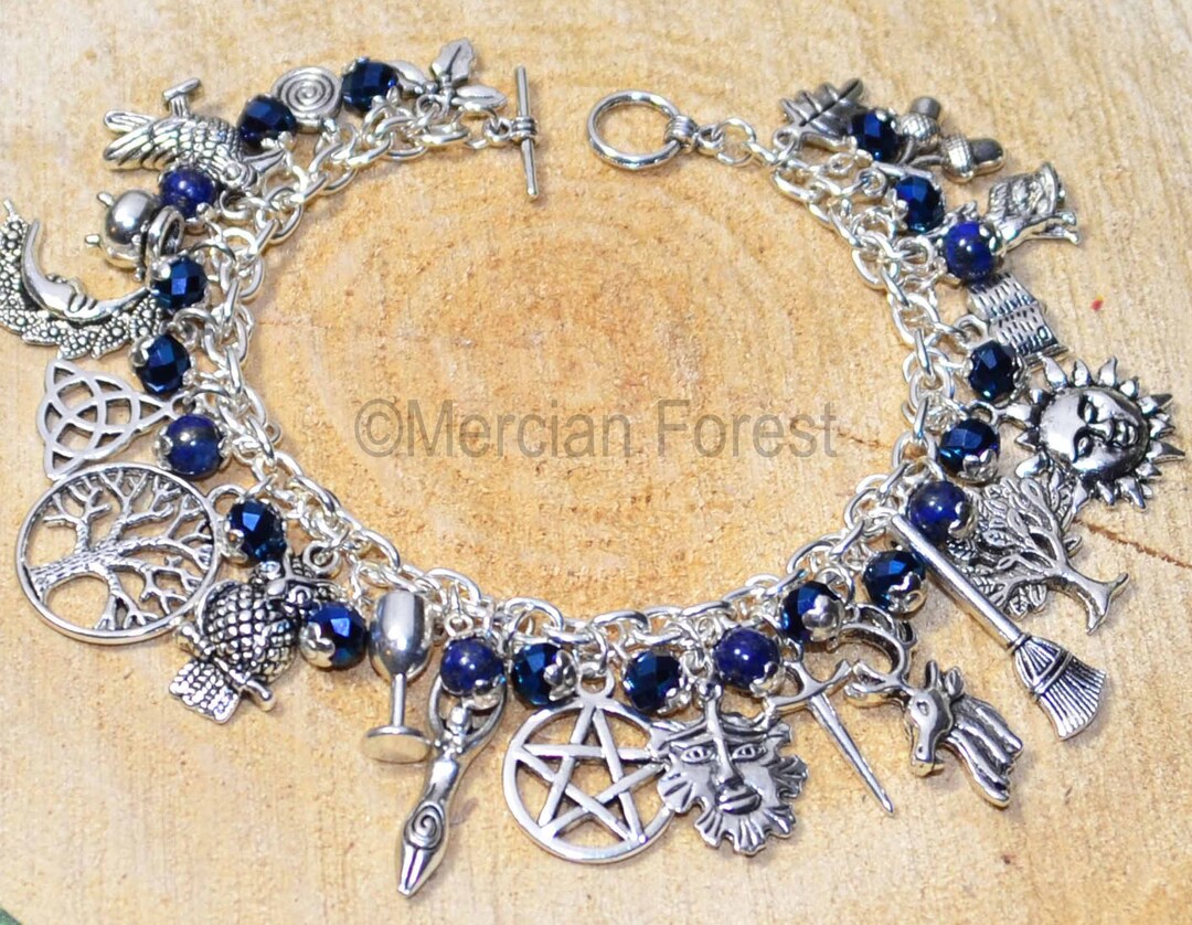 Pagan Ways Charm Bracelet Witches Charm Bracelet Wiccan - Etsy