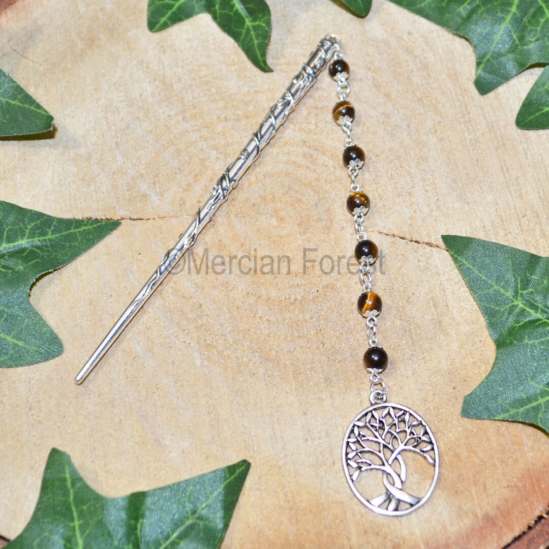 Pagan Hair Stick, Pagan Hair Accessory, Wand Hair Stick, Tree of Life ...
