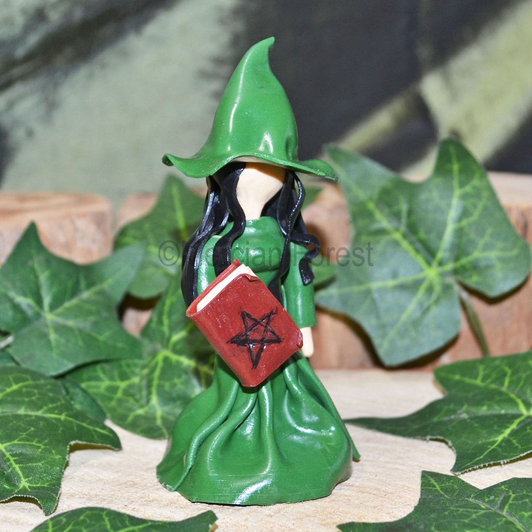 Witch Figurine, Witch Ornament, Witch Doll, Polymer Clay Witch ...