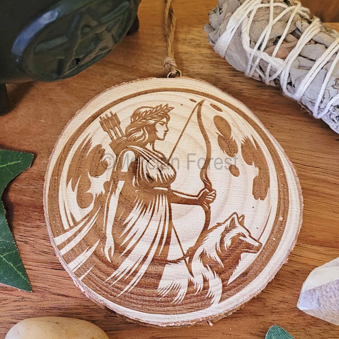 Artemis Altar Hanging, Artemis Hanging Decoration, Wooden Slice ...