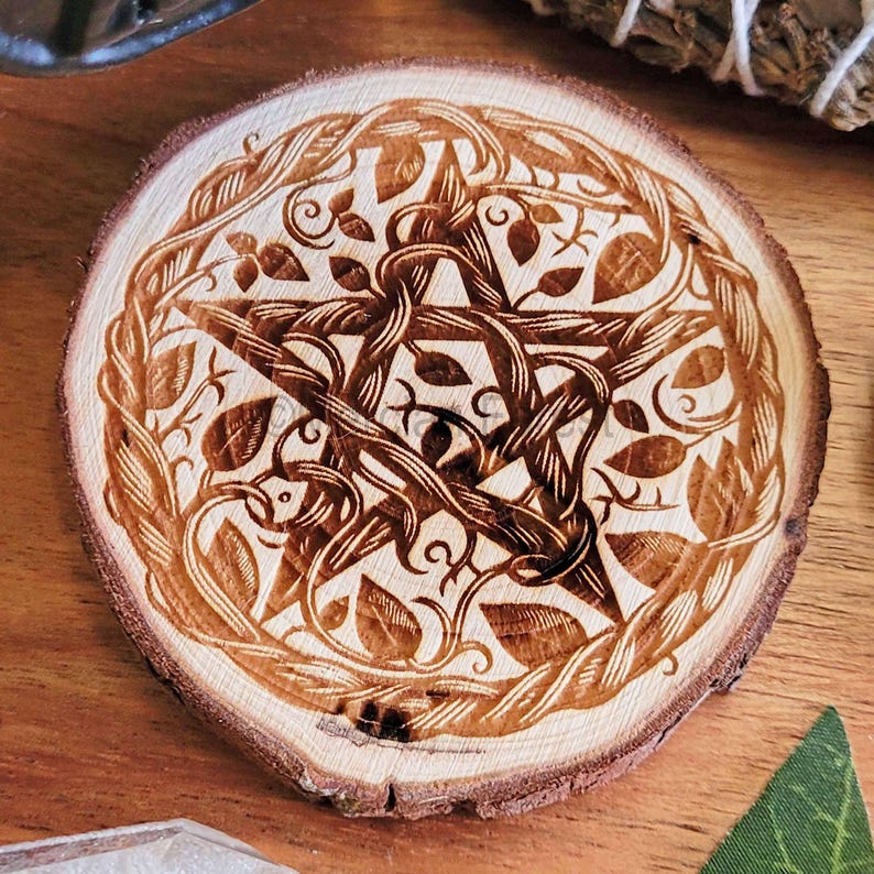 Pentacle Altar Tile, Pentagram Altar Decoration, for Wiccan Witch Altar ...