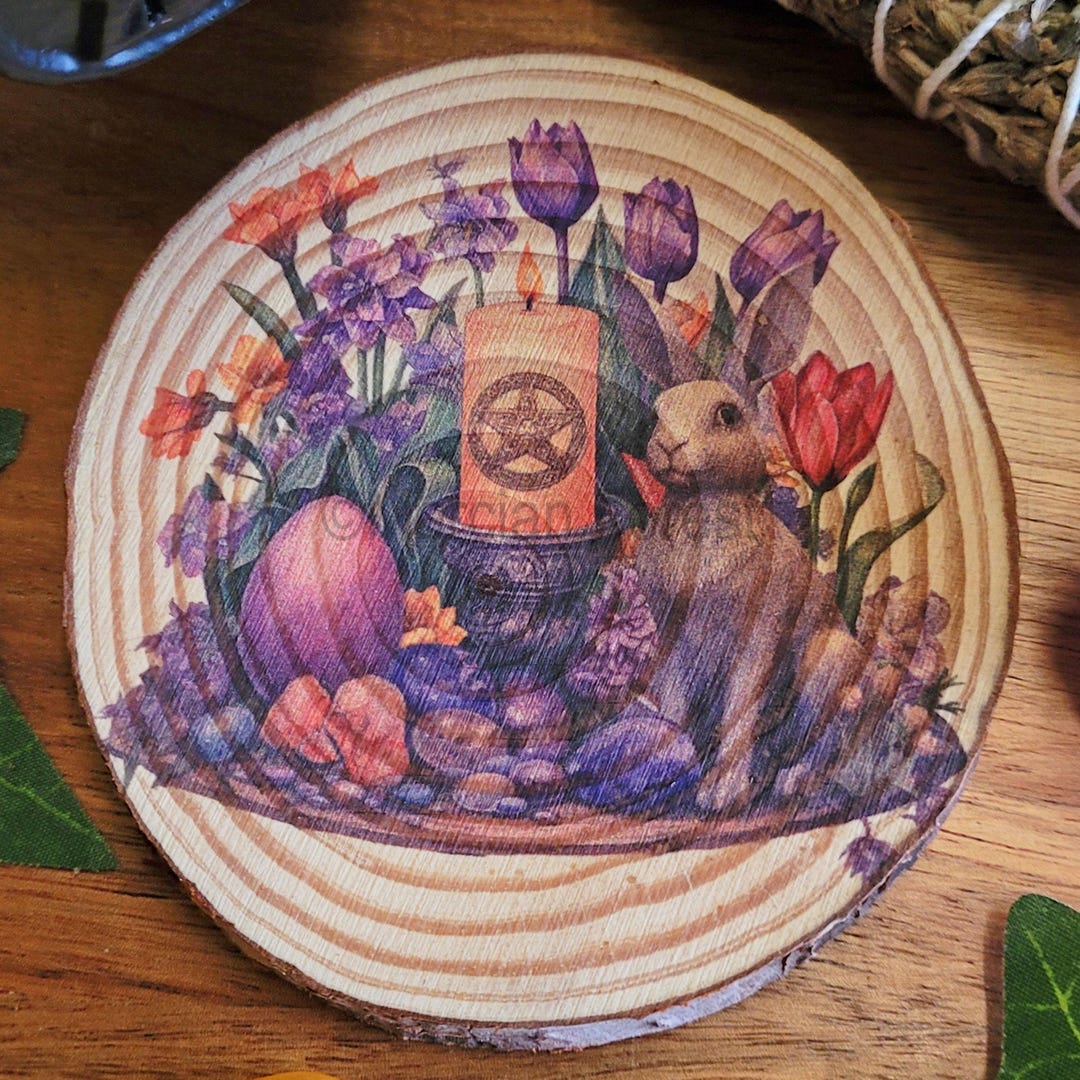 Ostara Hare Altar Tile, Spring Equinox Decoration, Ostara Altar, Alban ...