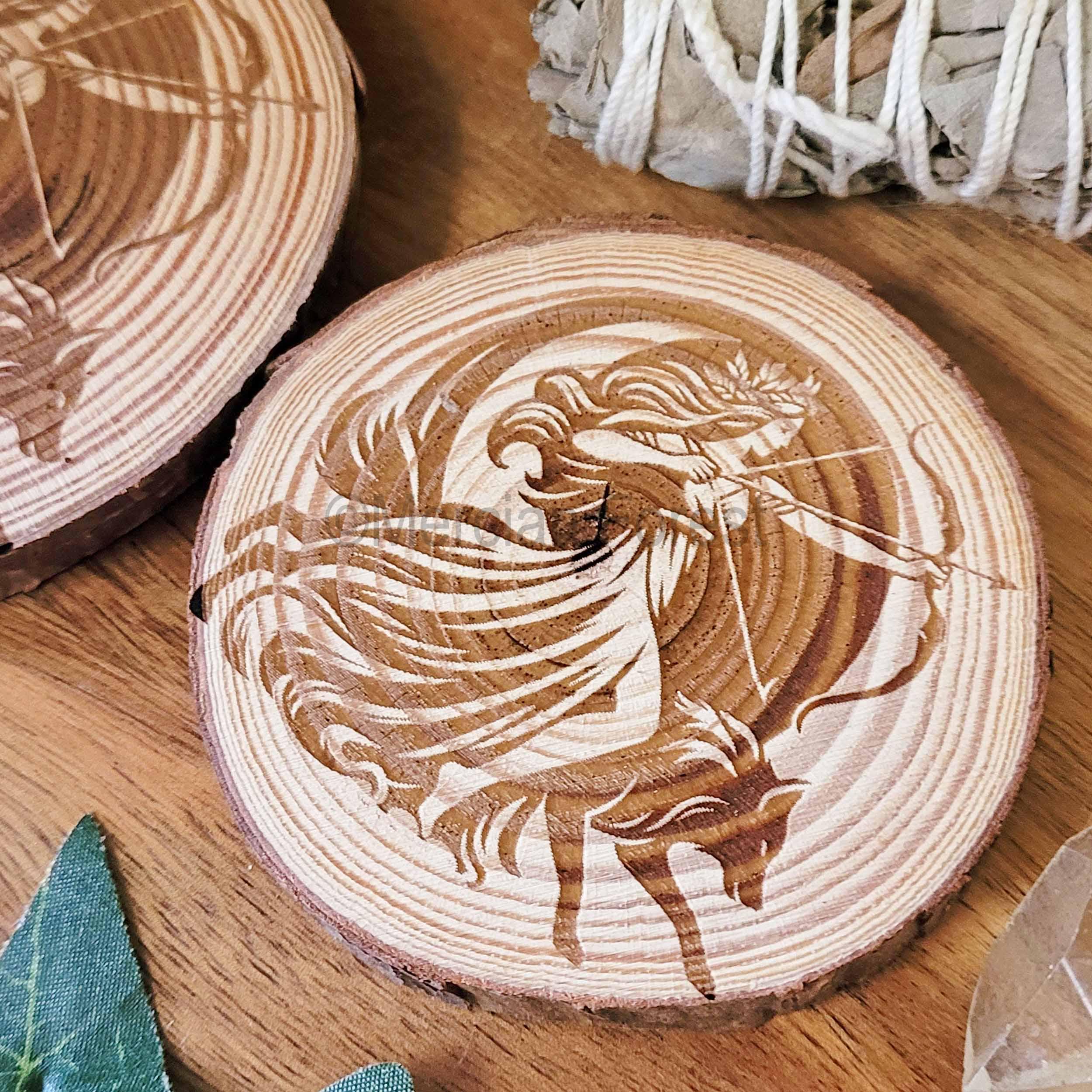 Artemis Altar Tile, Artemis Altar Decoration, Wooden Slice Decoration ...