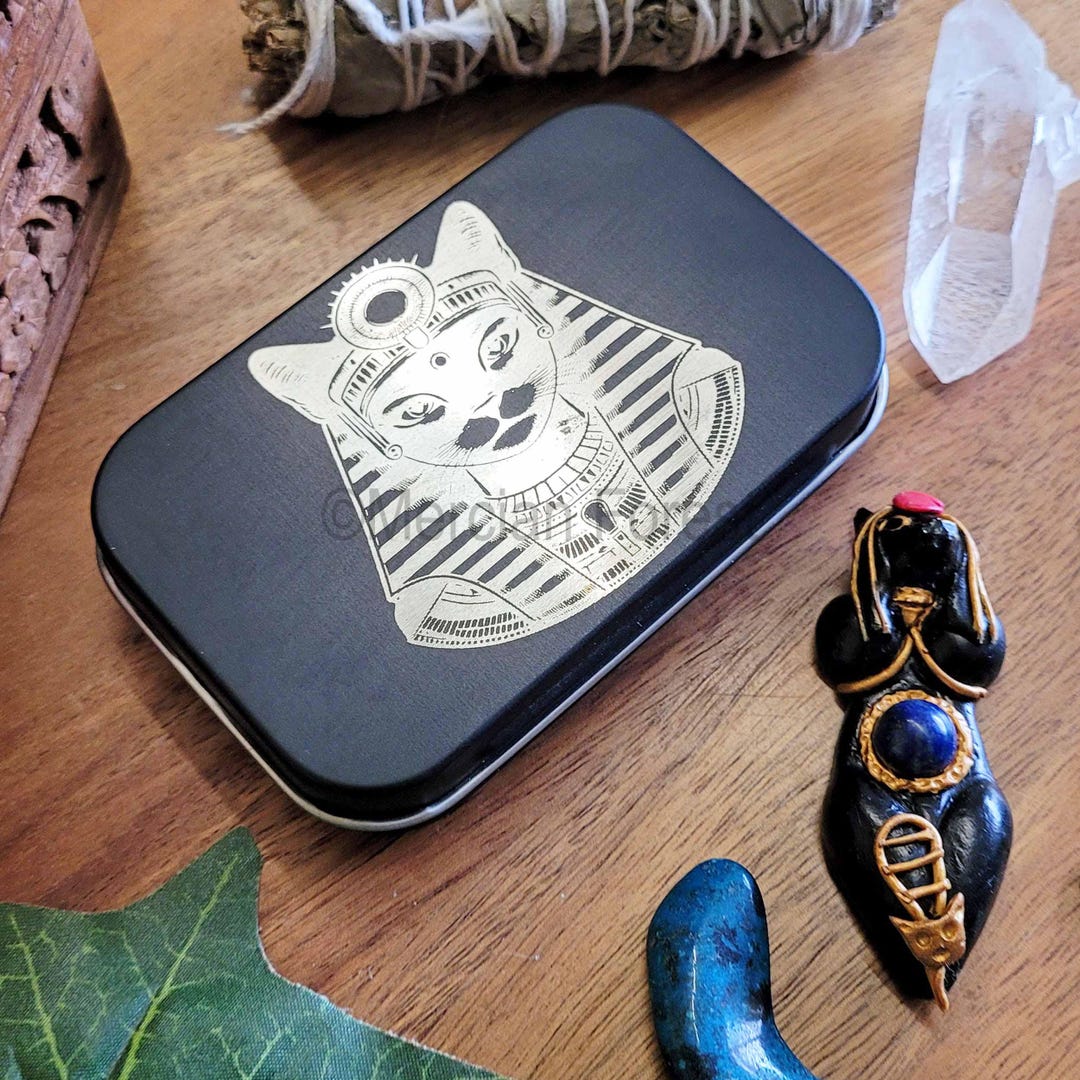 Bast Bastet Altar Tin, Offering Box, Witchcraft Box, Witches Altar ...