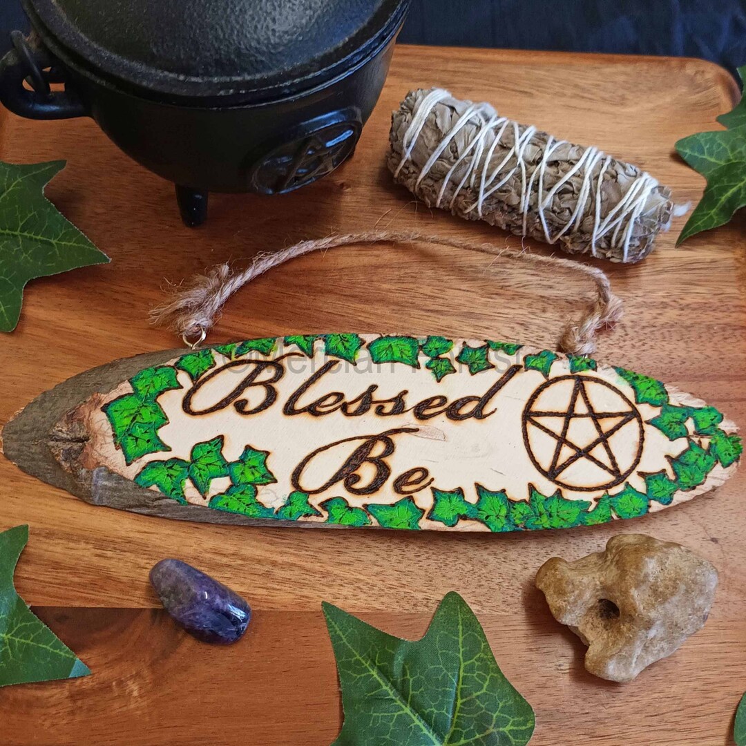 Blessed Be Wall Hanging, Wiccan Witches Sign, Pagan Decoration Hand ...
