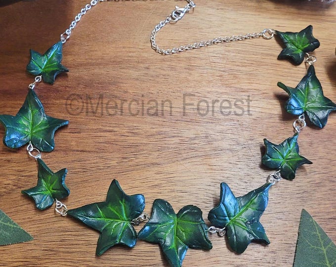 Ivy Necklace, Green Ivy Necklace, Creeping Ivy Necklace, Leaf Necklace ...