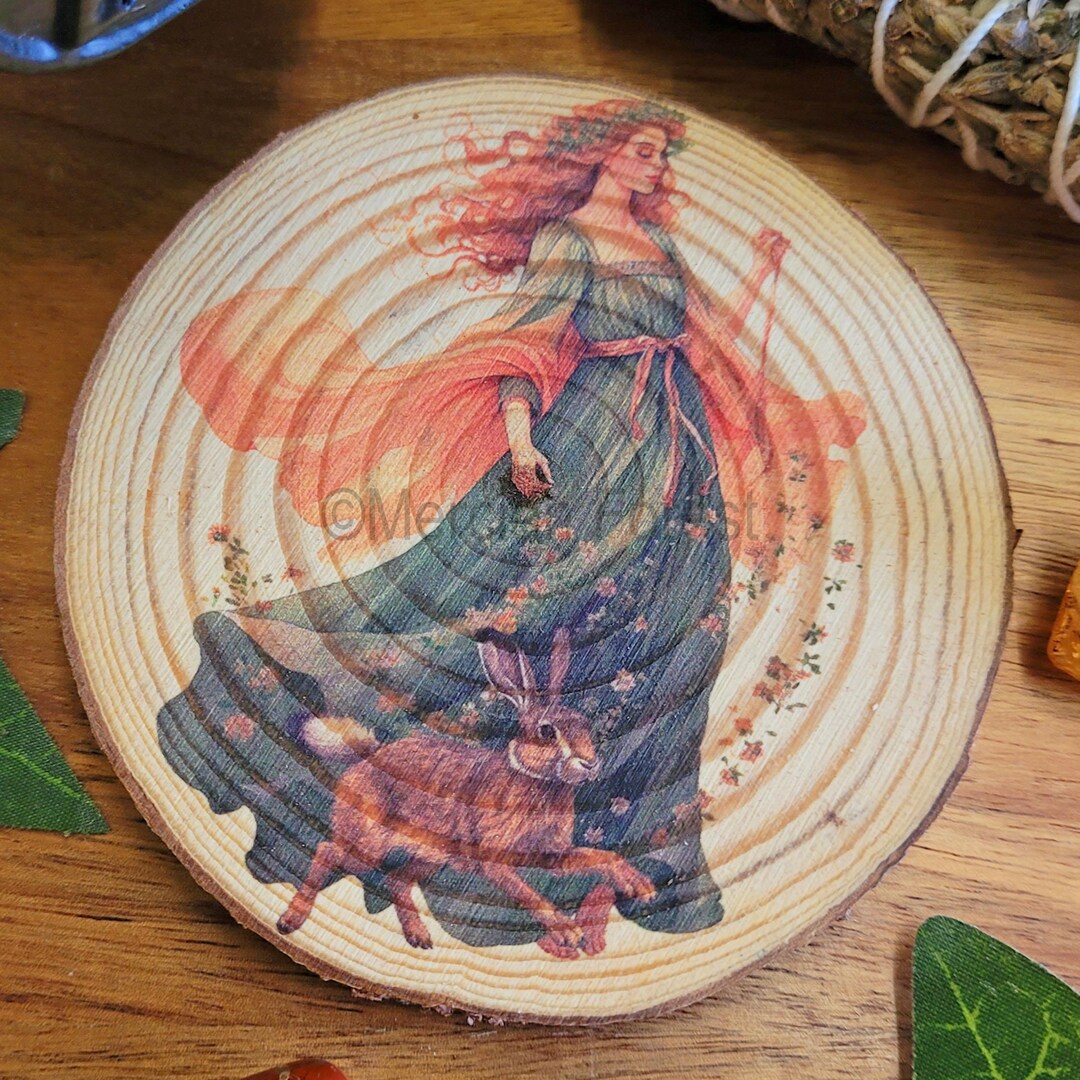 Ostara and the Hare Altar Tile, Spring Equinox Decoration, Ostara Altar ...
