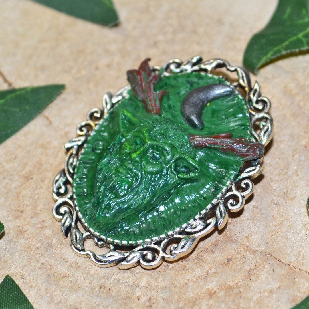 Horned God Brooch, Pagan Brooch - Handmade From Polymer Clay - Etsy