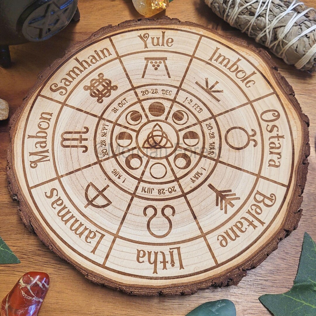 Wheel of the Year Altar Tile Decoration for Wiccan Witches Altar ...