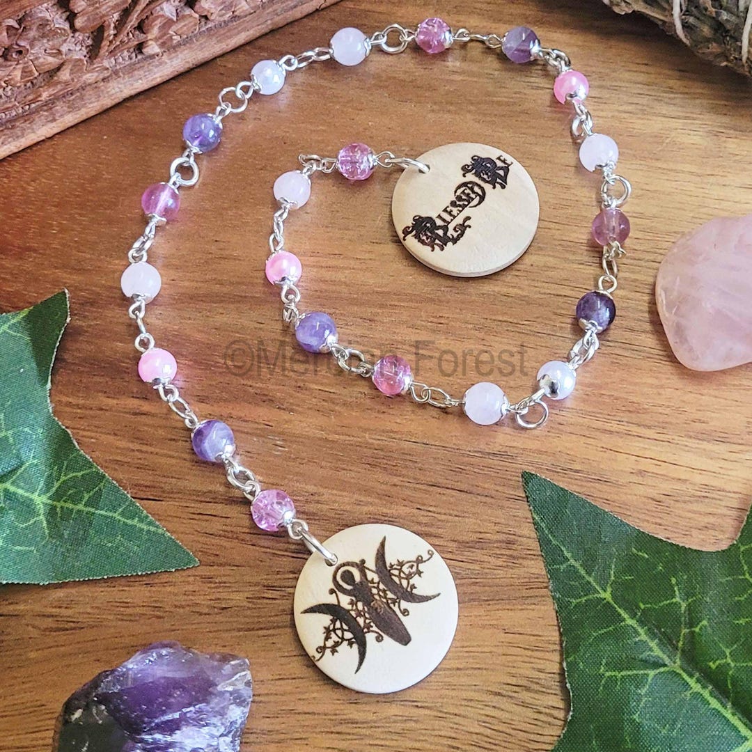 Triple Goddess Blessed Be Meditation Beads, Witches Pagan Prayer Beads ...