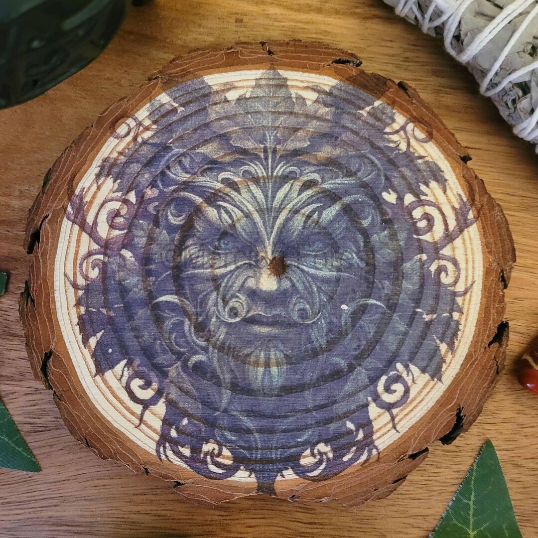 Greenman Altar Tile, Pagan God Decoration, Beltane Altar, for Pagan ...