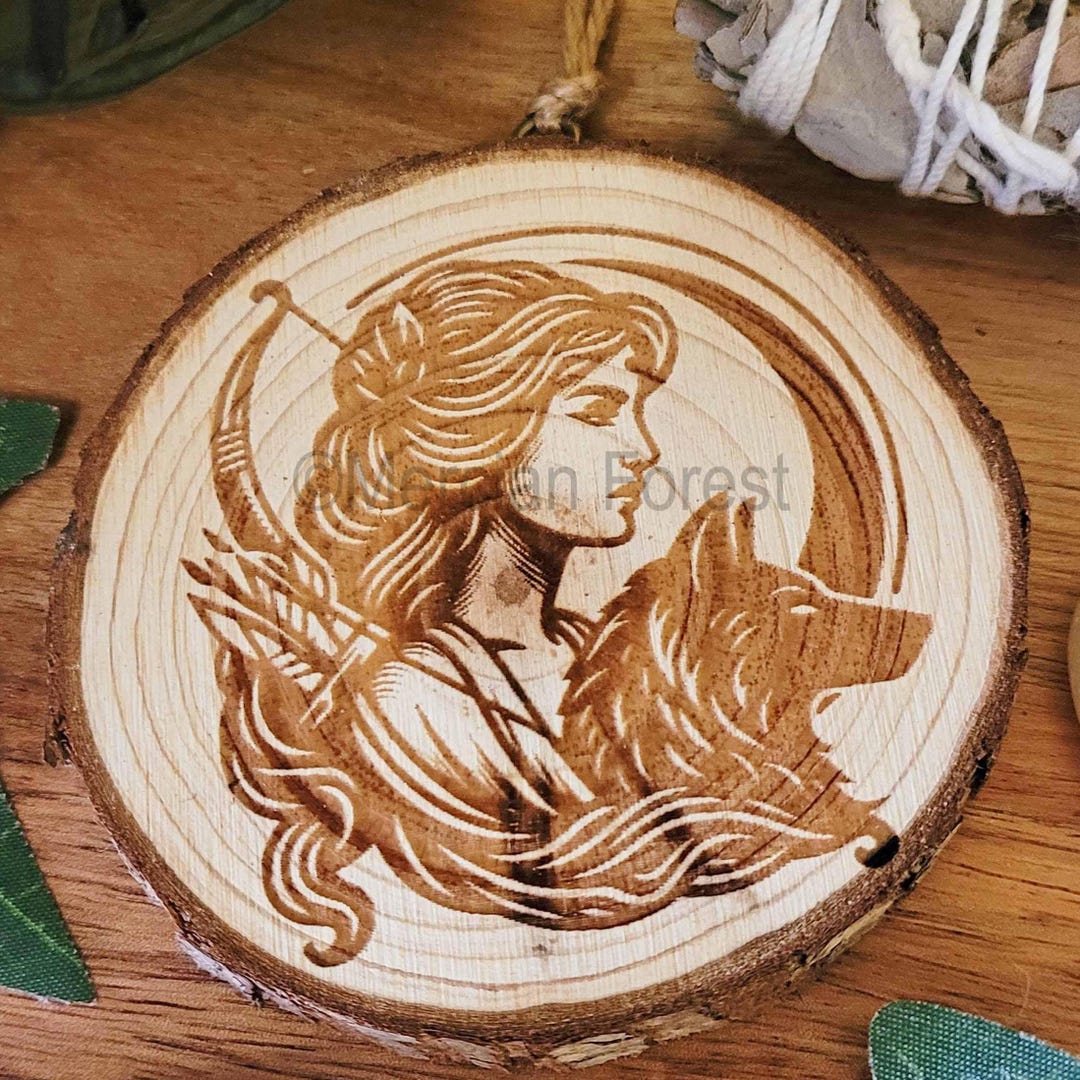 Artemis Altar Hanging, Artemis Hanging Decoration, Wooden Slice ...