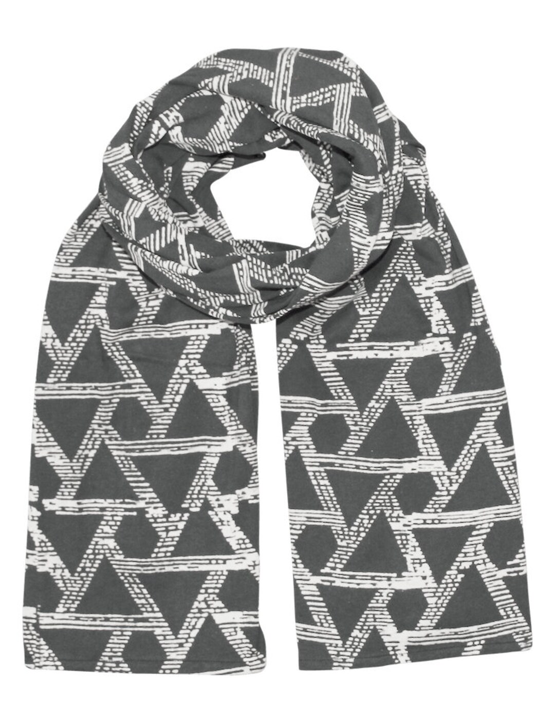Dark Grey Triangle Print Handmade Super Soft Organic Jersey Cotton ...