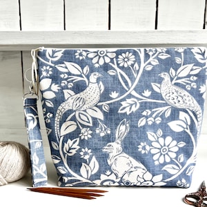 Birds Hares ZIPPER PROJECT BAG 9 Internal Pockets - Etsy