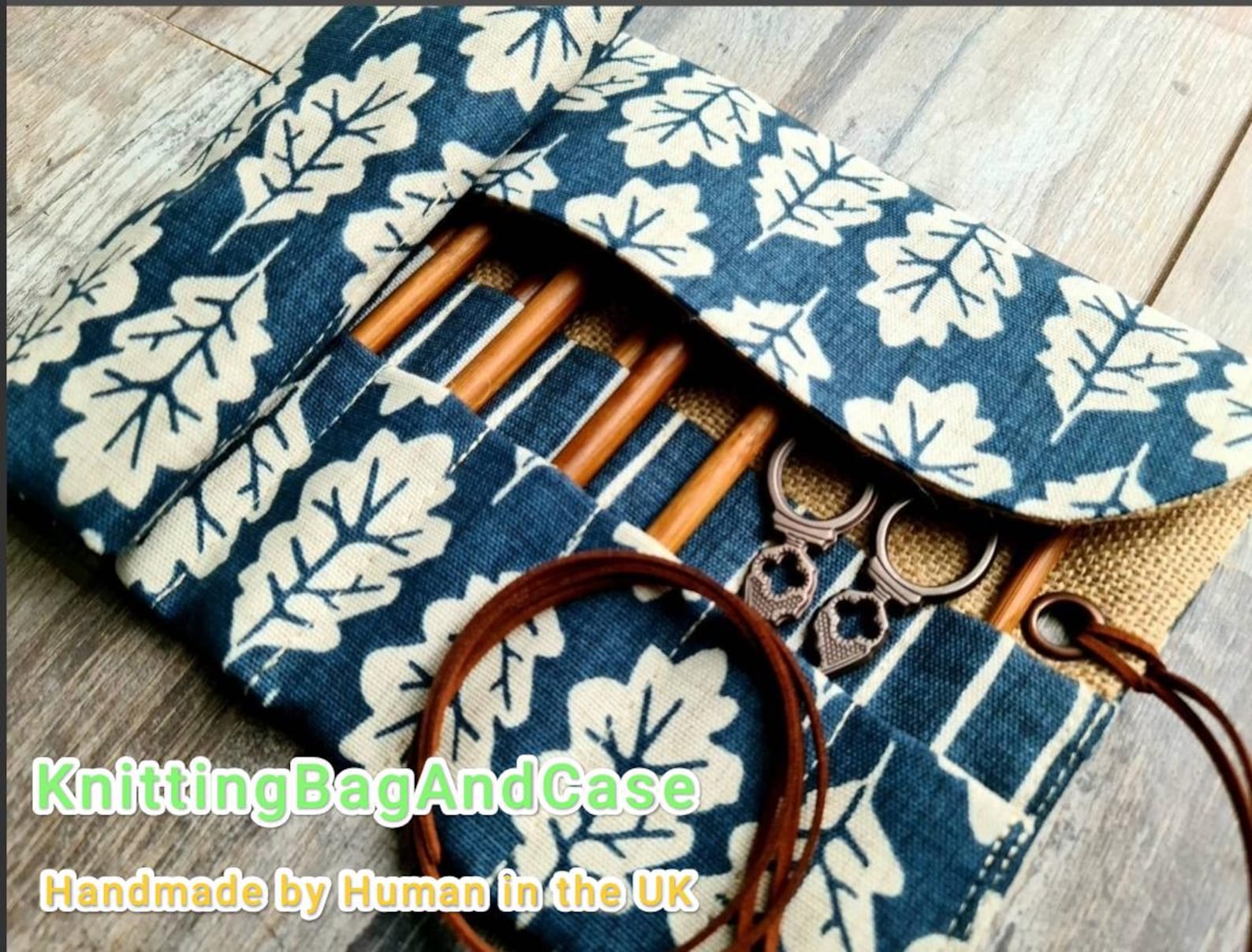 CROCHET DPN HOLDER Knitting Needle Case Roll Oak Leaf - Etsy