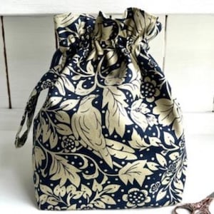 Japanese Vintage Bird Garden DRAWSTRING PROJECT BAG Select Colour and ...